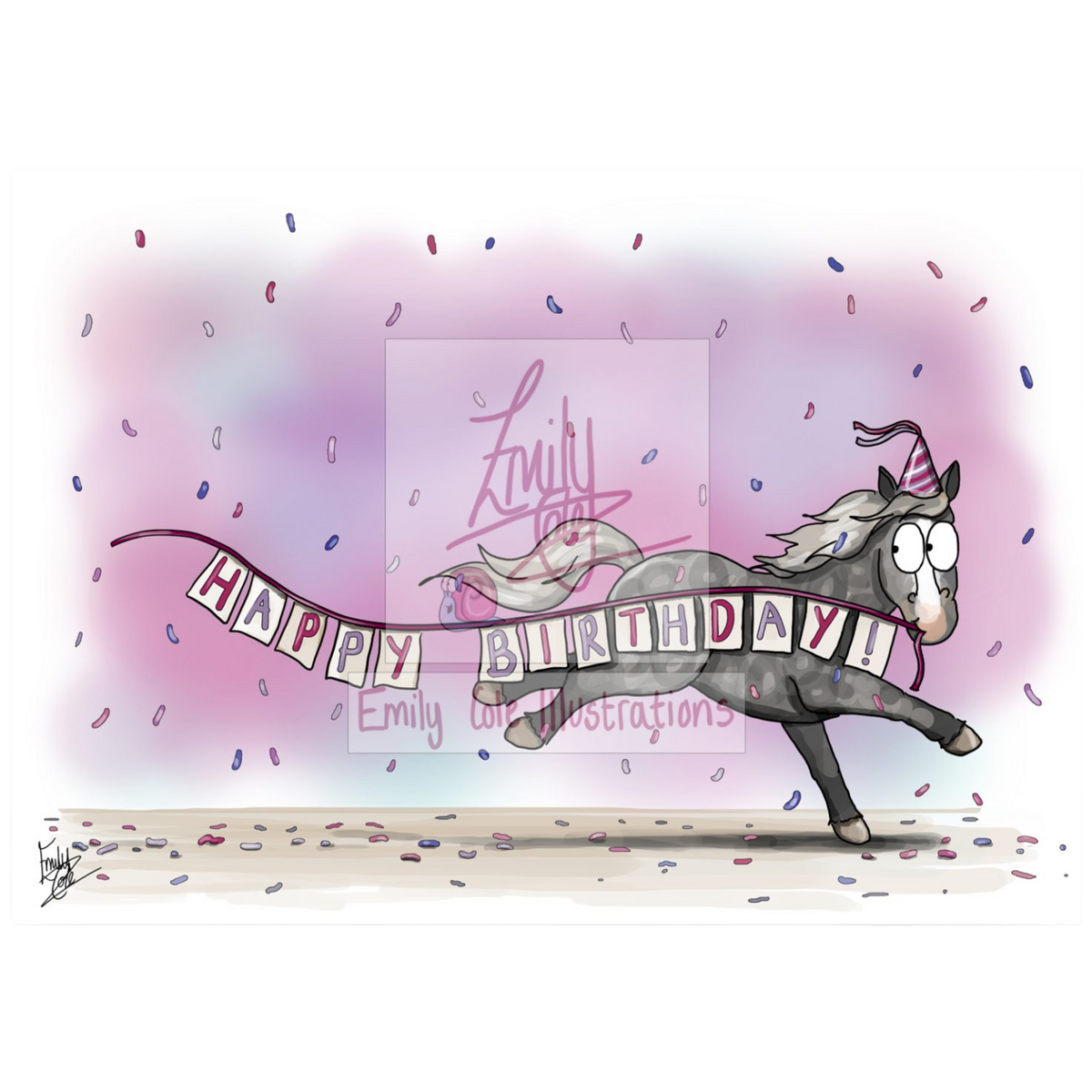 Emily Cole Greeting Cards - Happy Birthday Dapple Grey – The Tack Shop ...